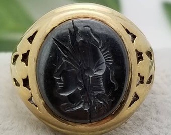 Hematite Roman Soldier Ring - Etsy