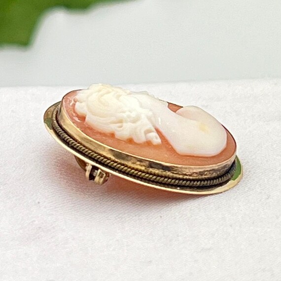 14K Traditional Estate Cameo Pin/Pendant-Gold Edge-19… - Gem