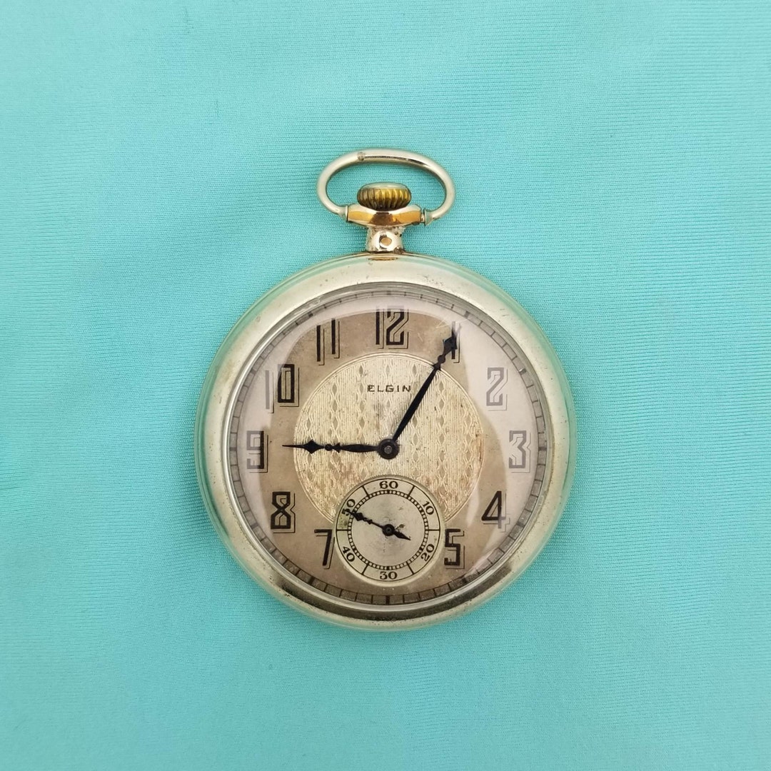 ELGIN Gold Tone Vintage Pocket Watch With Stopwatch, 7 Jewel - Etsy