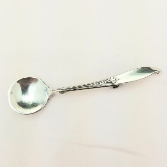 Vintage 1940s Silver Spoon Pin-925-Sterling-2 1/2'' L… - Gem