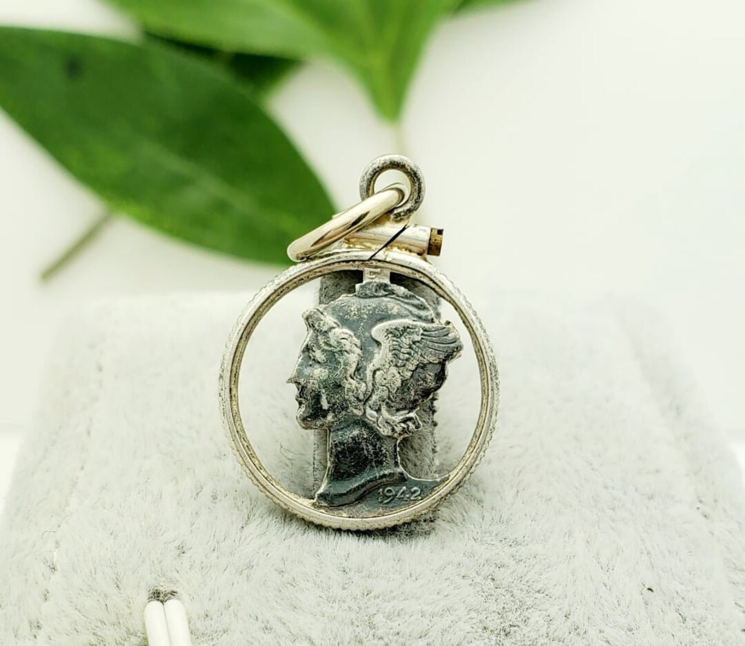 1942 Silver Mercury Dime Cut-out Coin Pendant Vintage - Etsy