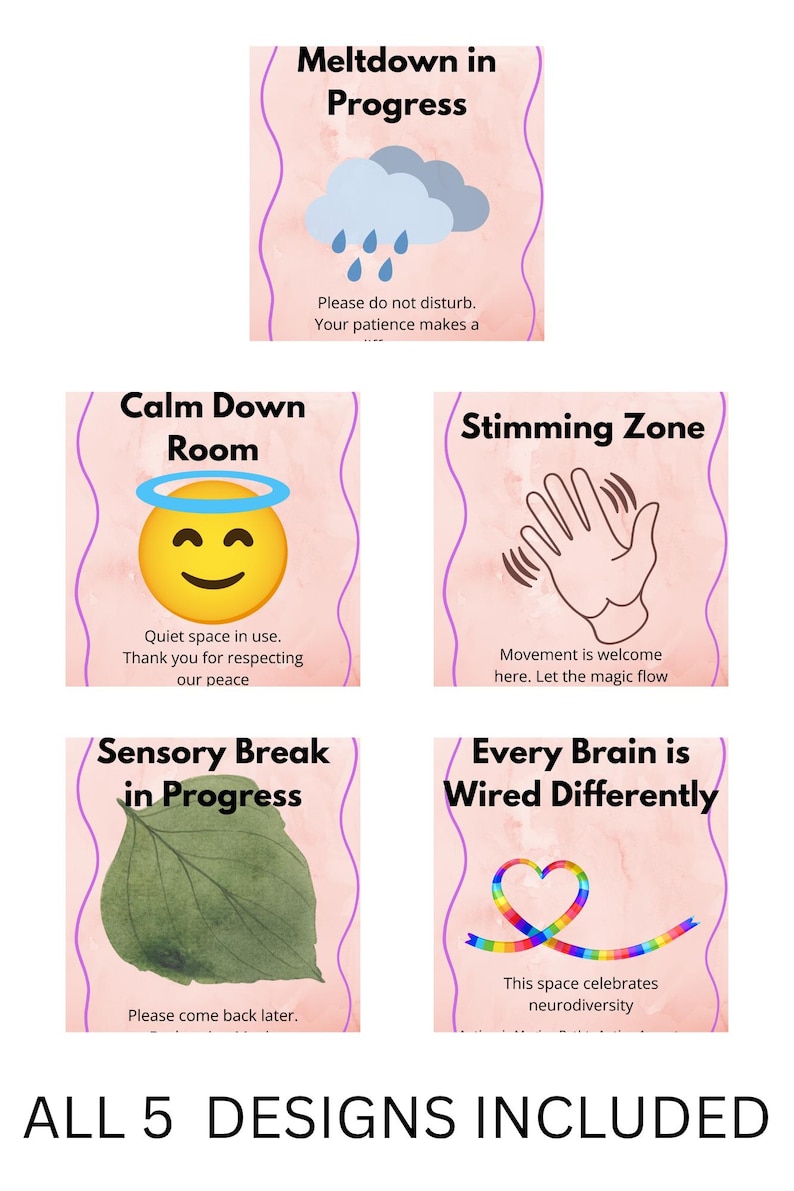 Printable Sensory Room Signs for Autism – Calm Down Corner, Meltdown in ...