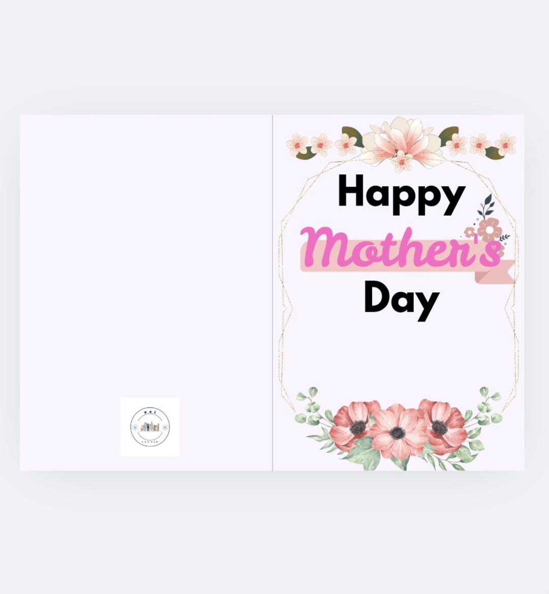 Floral Happy Mother's Day Card – Printable Pink Flowers (PDF) - Etsy