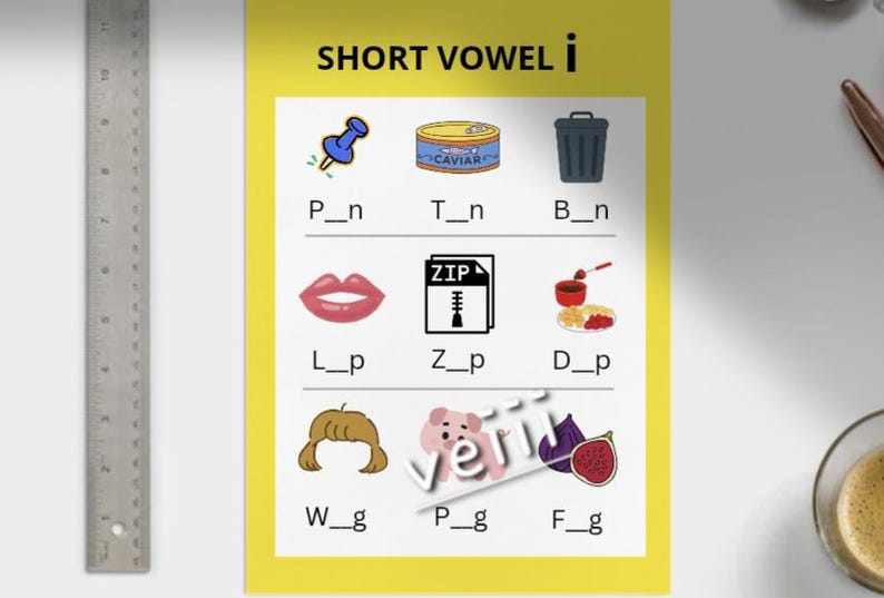 Vowel Sound Worksheet – Printable Kids Learning Activity (PDF) - Etsy ...
