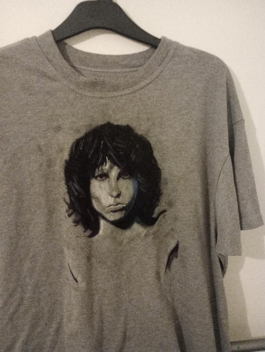Jim Morrison. Oil Pastel on Prison T Shirt. - Etsy