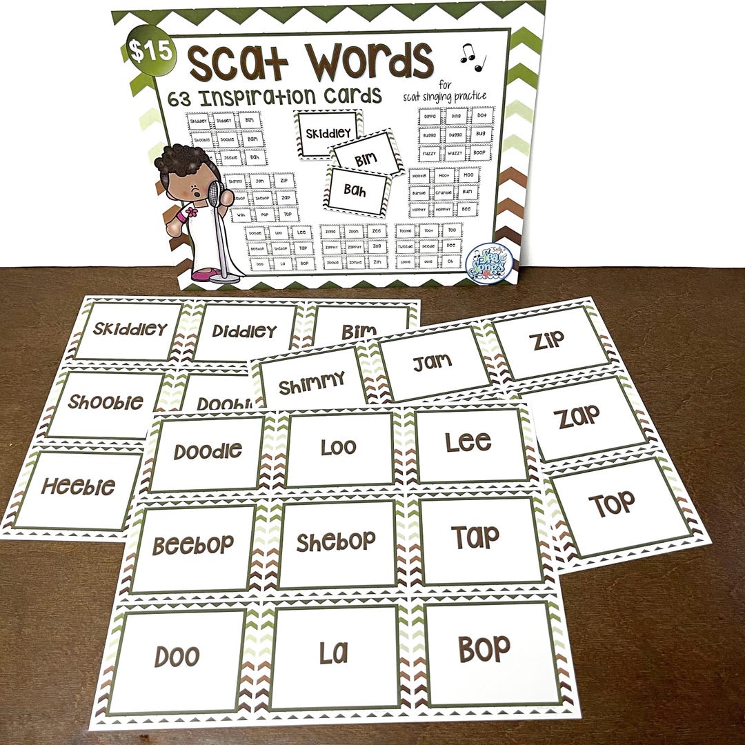 Scat Words Cards - Improvisation Inspiration for Scat Singing Jazz ...