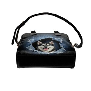 Alaskan Klee Kai Ripped Denim Print Shoulder Handbag - Etsy