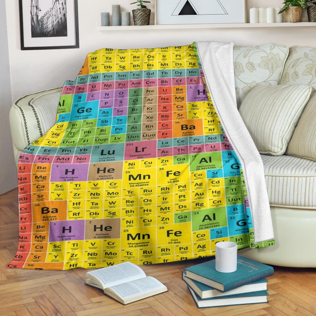 Periodic Table Blanket: Soft Fleece, Vibrant Print - Etsy