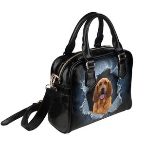 Bloodhound Ripped Denim Print Shoulder Handbag - Etsy