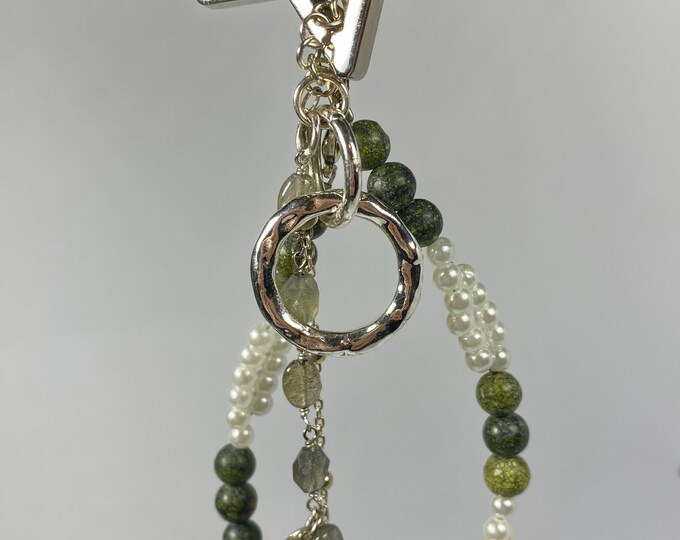 Silver Star Carabiner Keychain | Natural Stone Crystal Charm Phone ...