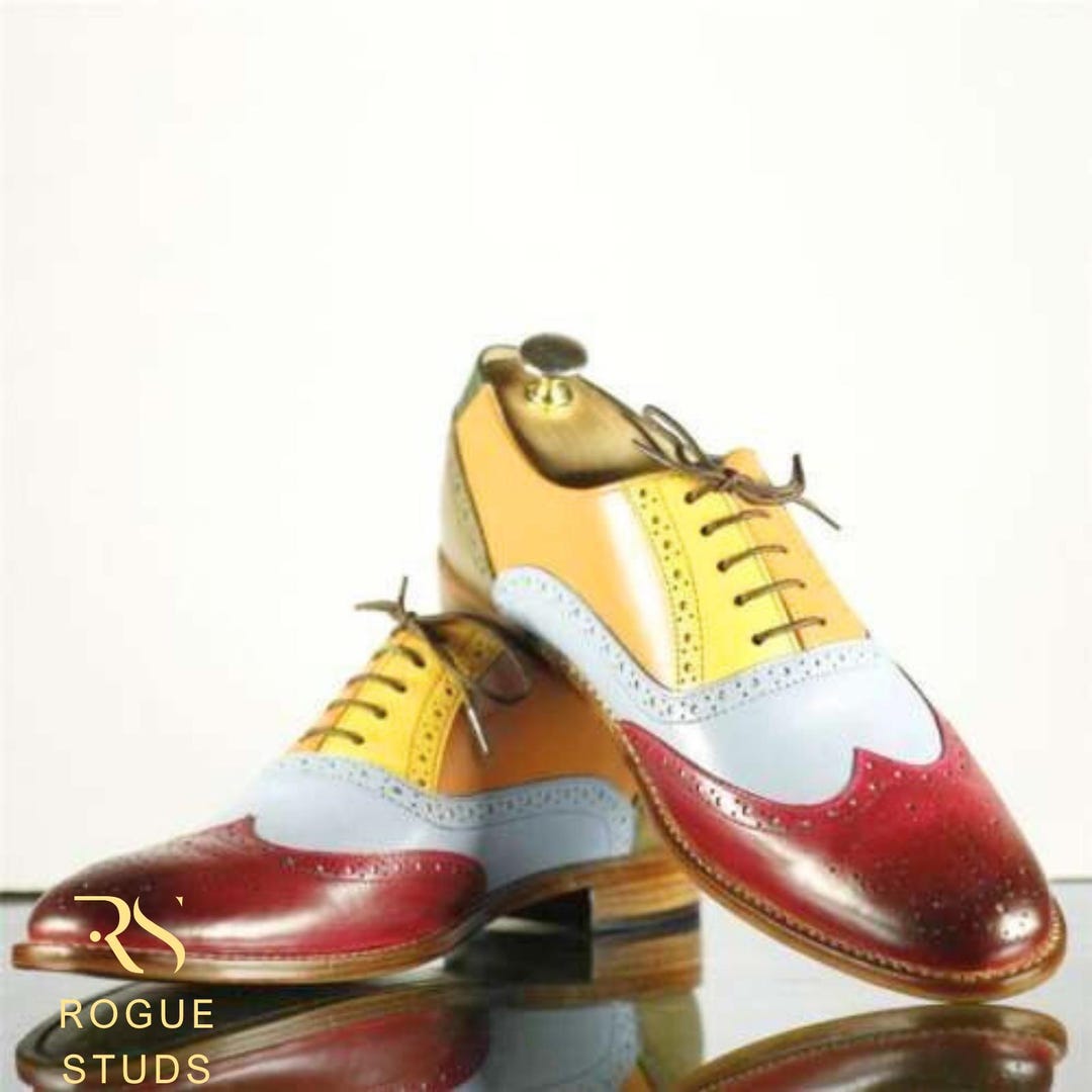 Rogue Studs Handmade Multi-color Oxford Shoes for Men | Wingtip Brogue ...