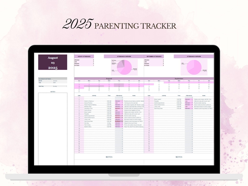 2025 Parenting Custody Tracker Calendar | Monthly Co-parenting Logsheet ...