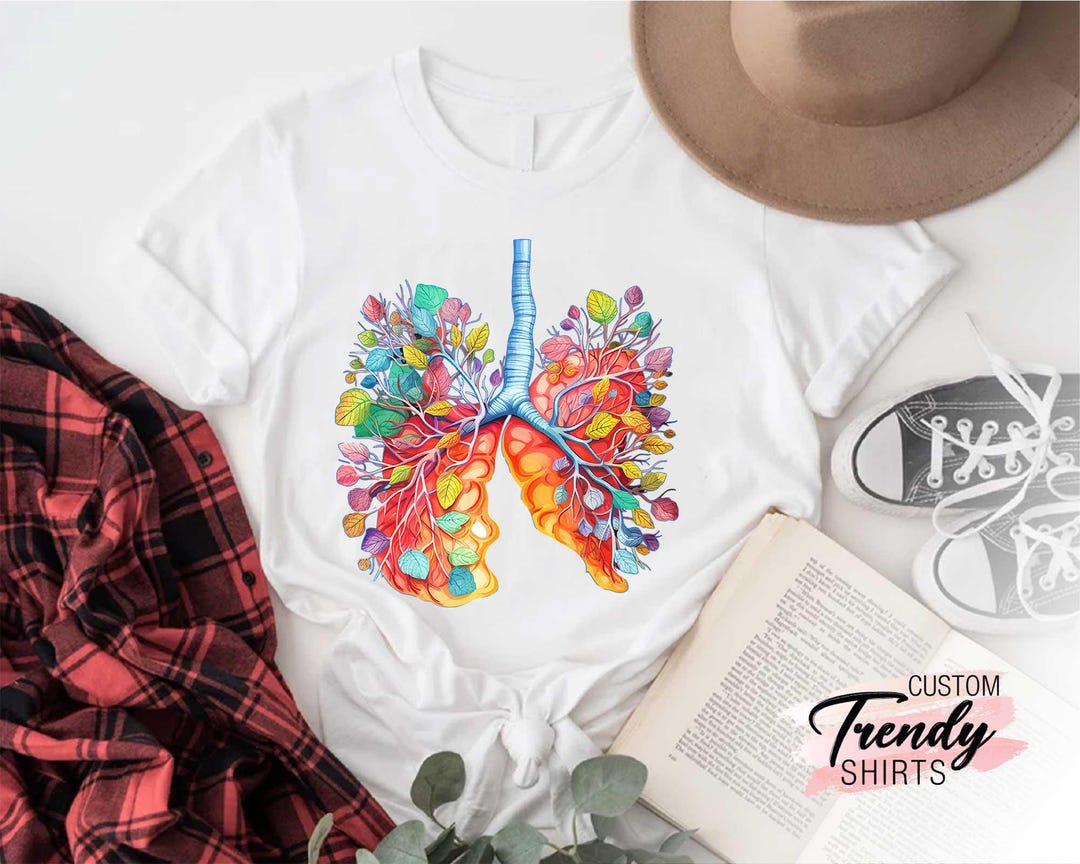 Floral Lungs Anatomy Shirt, Lung Cancer Awareness Shirts, Lung Cancer ...