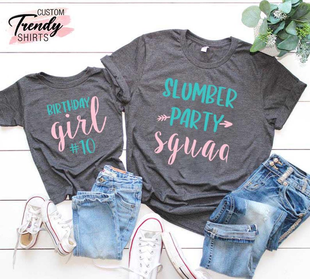 Sleepover Squad Shirts,girls Birthday Party Shirts,slumber Party Squad ...