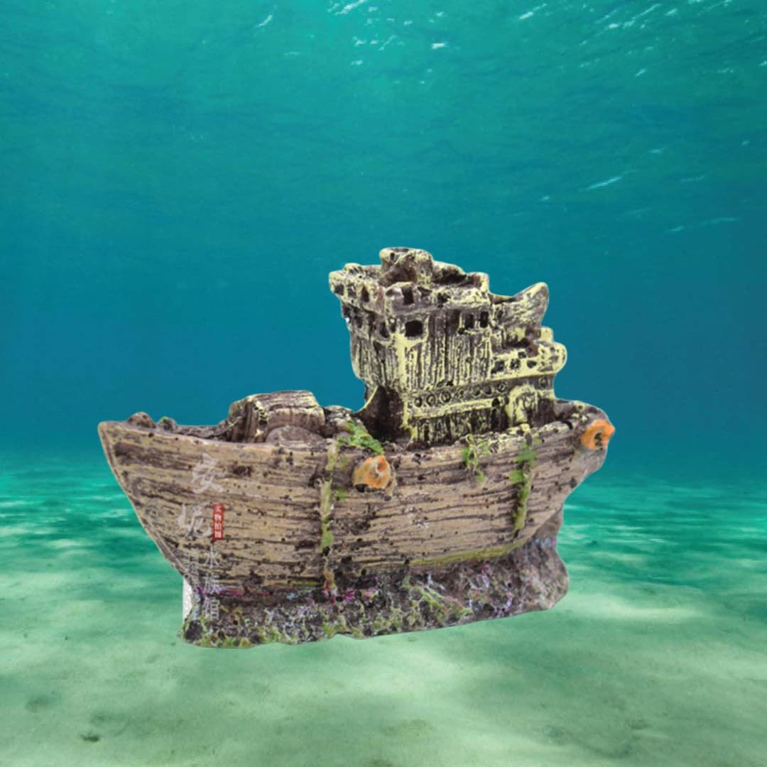 Shipwreck Fish Tank Ornament: Aquarium Cave, Terrarium Decor ...