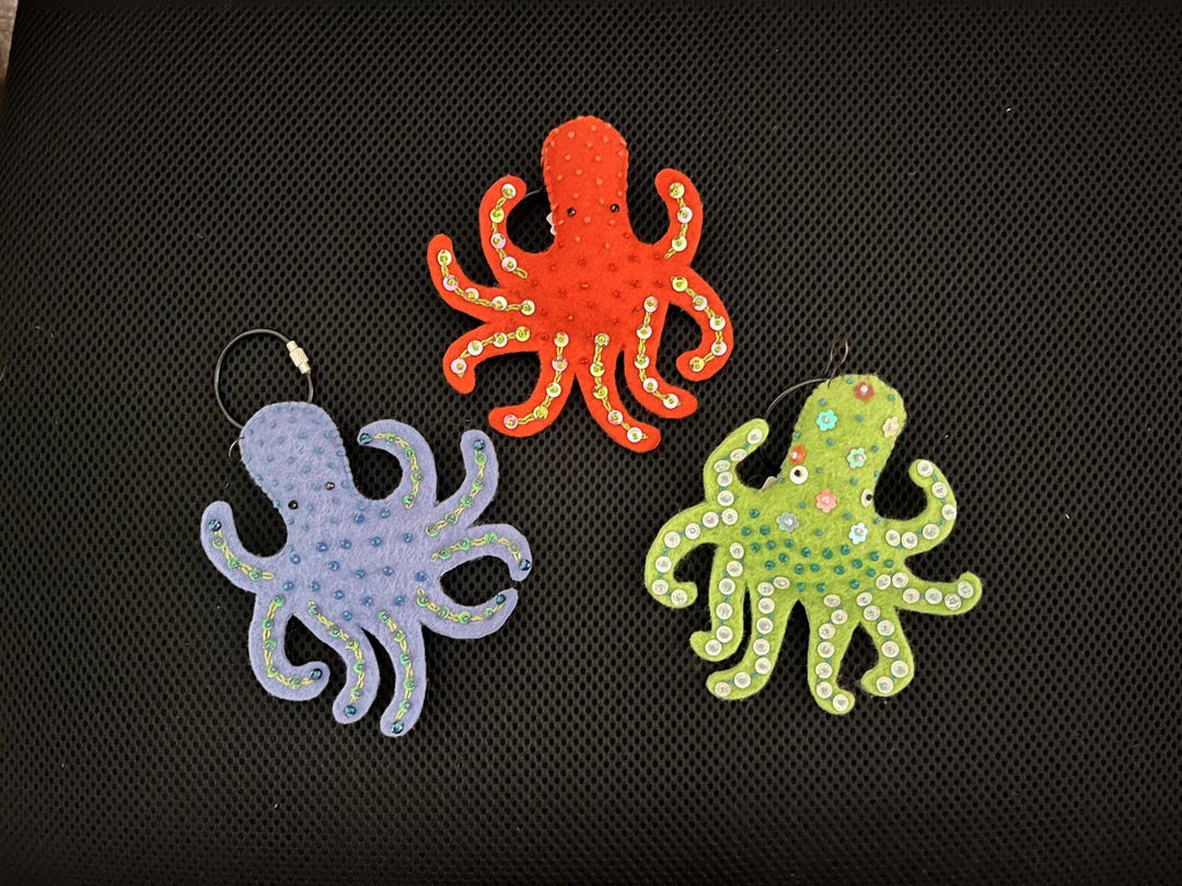 Octopus Christmas Ornament, Beach House Decor, Ocean Critter, Marine ...