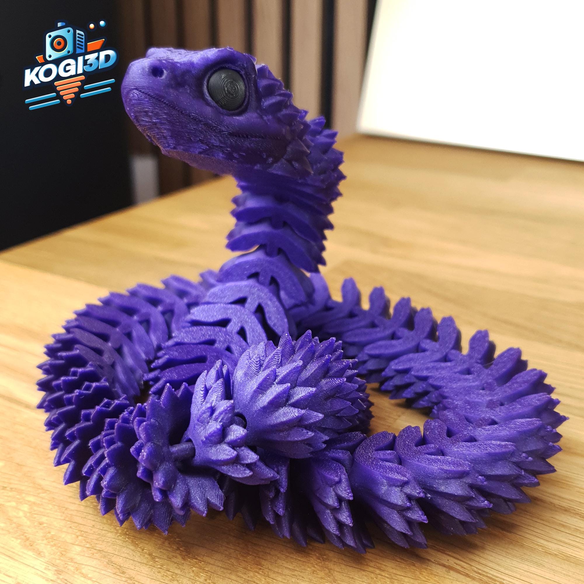 Articulated Flexi Snake Model: 3D Print-in-place Design (digital ...