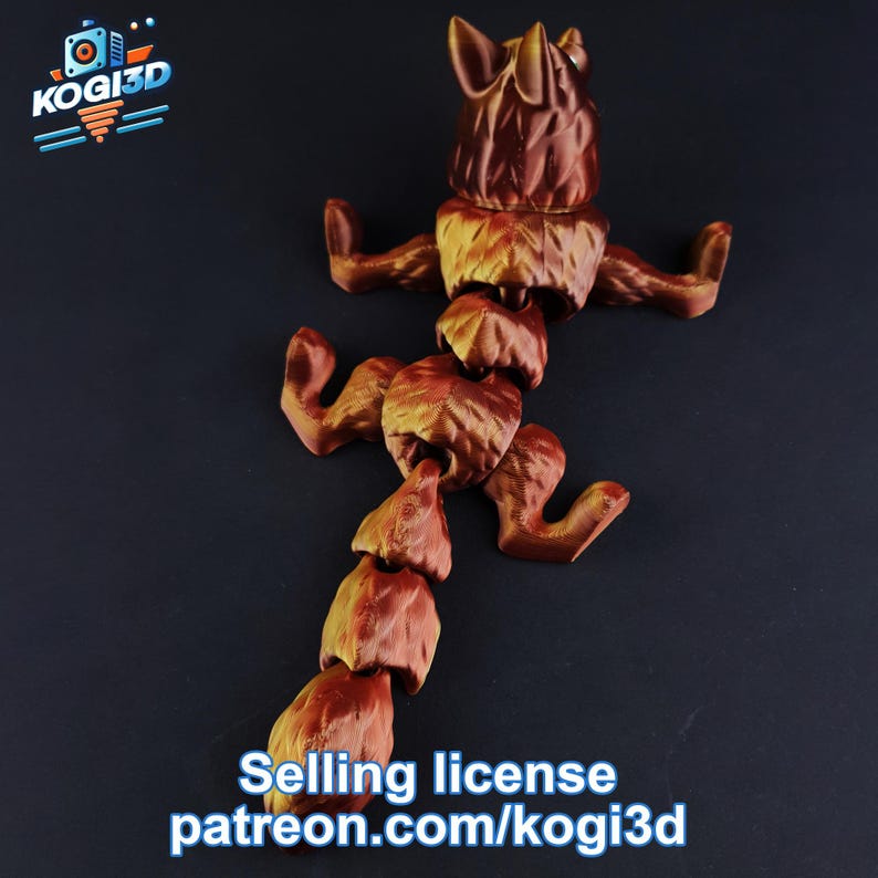 Articulated Flexi Wolf Model: 3D Print-in-place Toy (digital Download ...