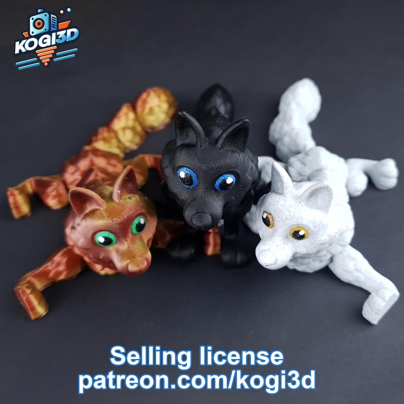 Articulated Flexi Wolf Model: 3D Print-in-place Toy (digital Download ...