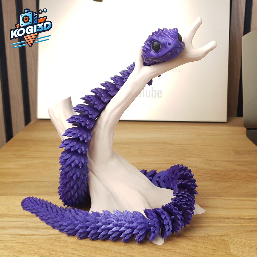 Articulated Flexi Snake Model: 3D Print-in-place Design (digital ...