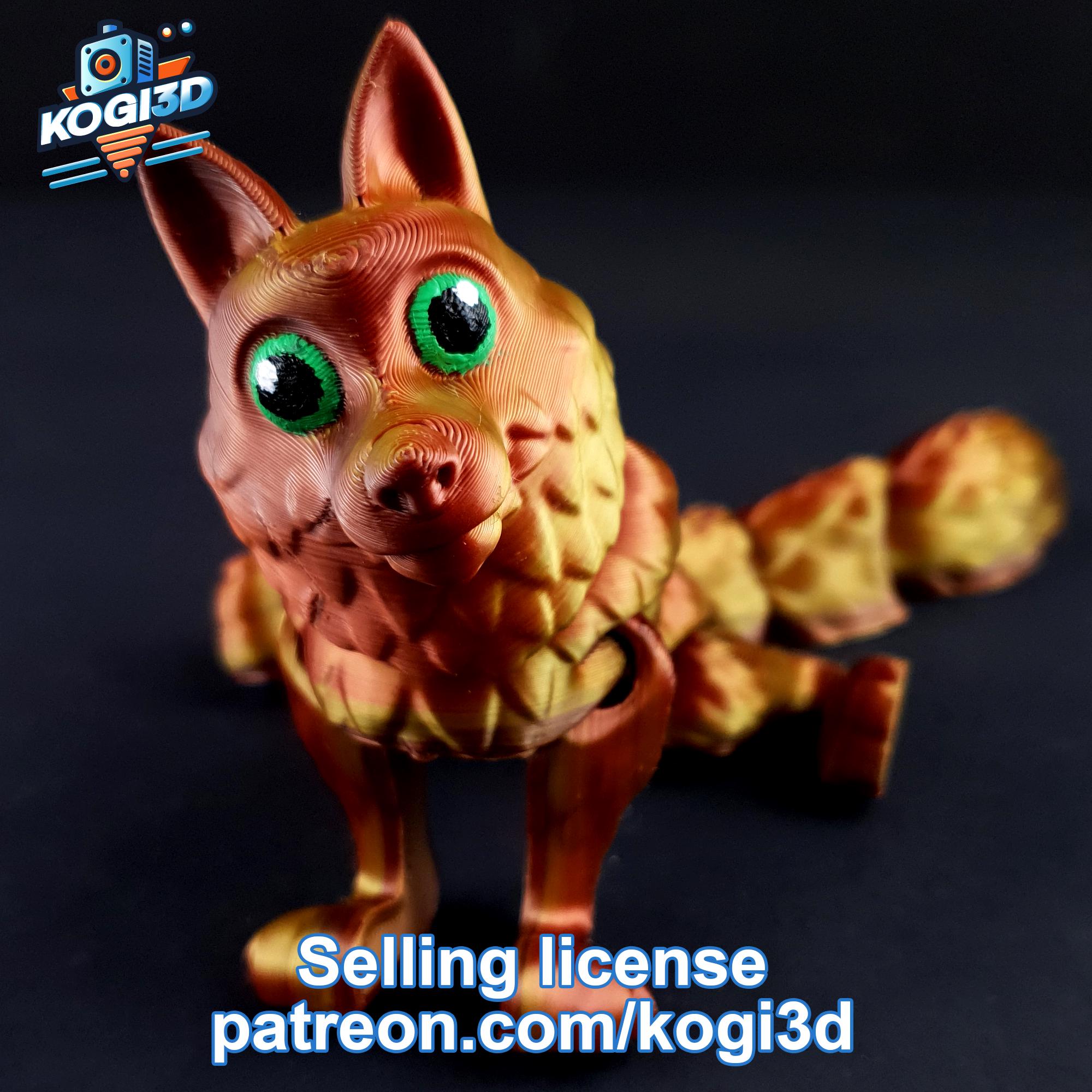 Articulated Flexi Wolf Model: 3D Print-in-place Toy (digital Download ...