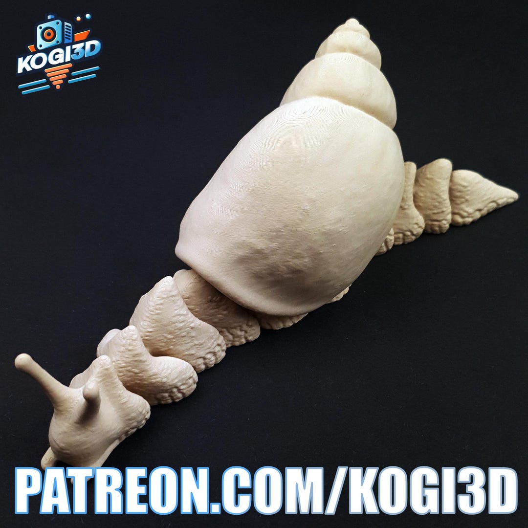 Giant Articulated Snail: 3D Printed Flexible Toy (digital Download - Etsy