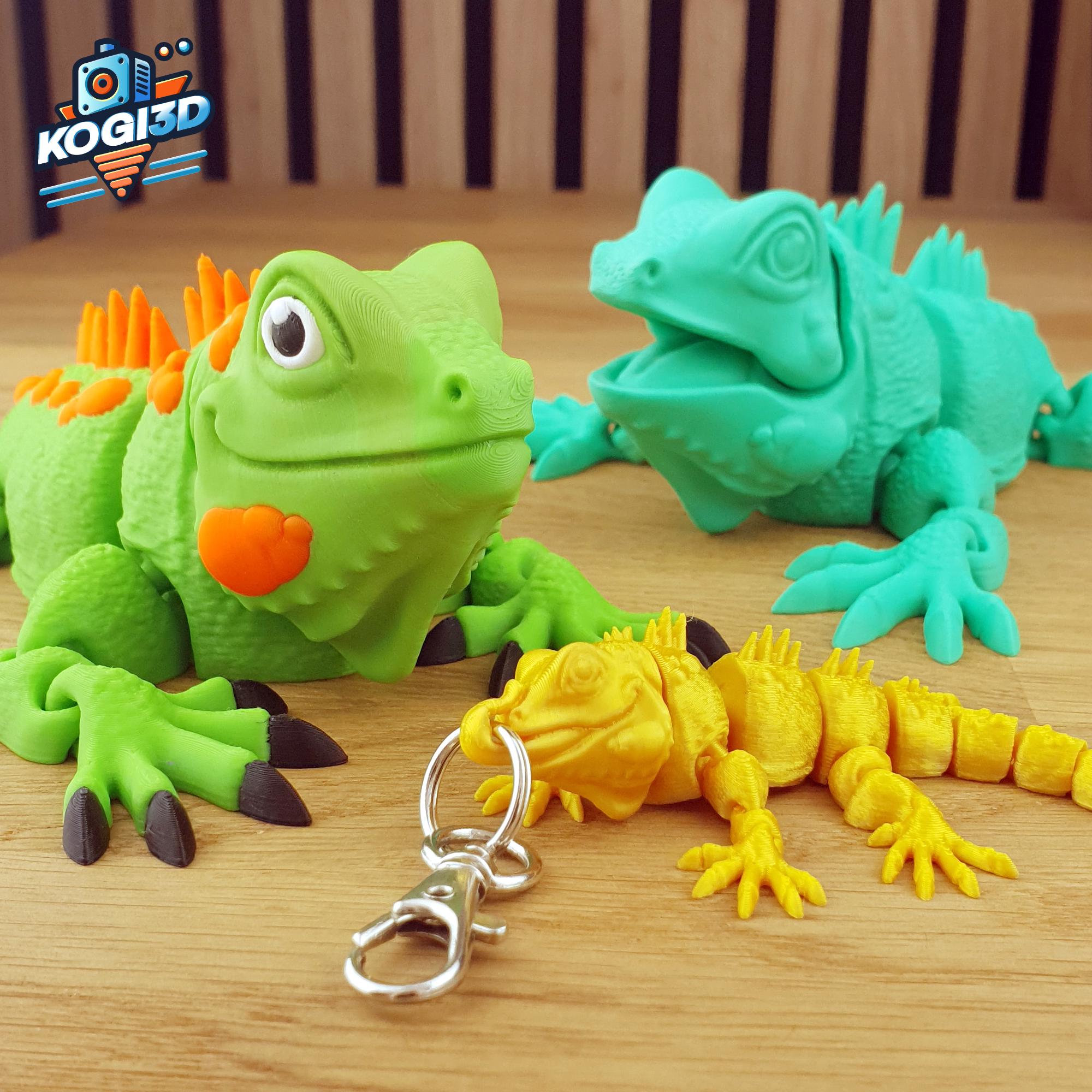 Print-in-place Iguana STL Bundle – Articulated Body + 3 Head Options - Etsy
