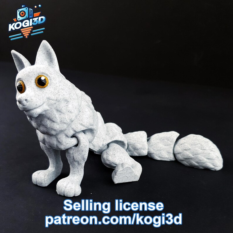 Articulated Flexi Wolf Model: 3D Print-in-place Toy (digital Download ...