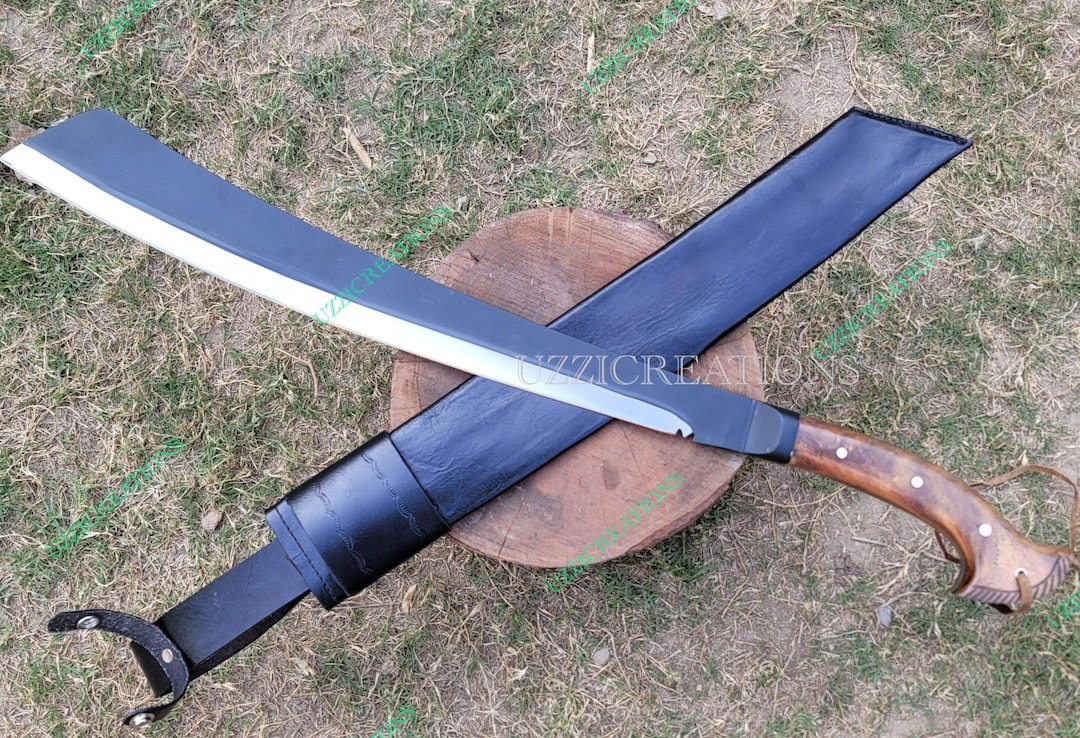Handmade 28" Parang Machete: Spring Steel Blade, Rosewood Handle ...