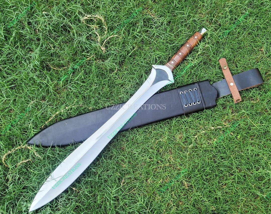 Hand Forged Greek Xiphos Sword: Spring Steel Blade, Rosewood Handle - Etsy