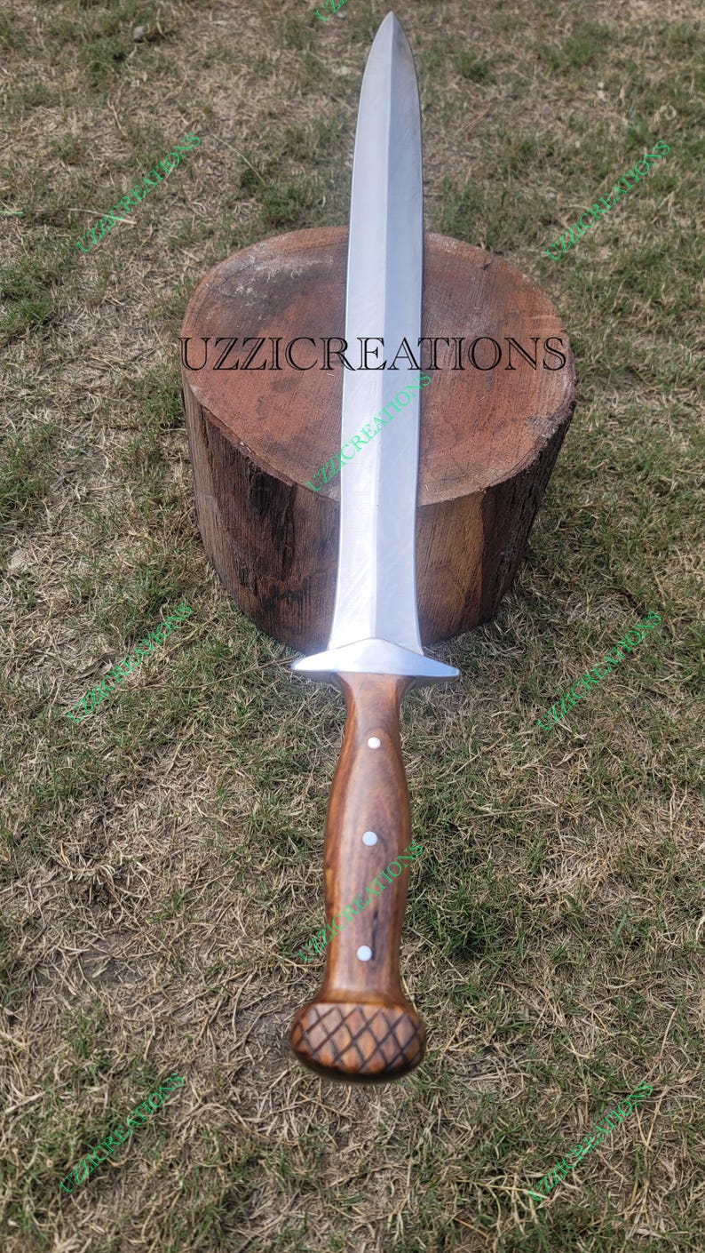 Hand Forged Greek Xiphos Sword: 31" Spring Steel Blade, Leather ...