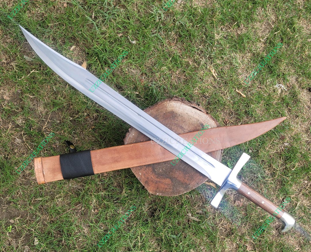 Hand Forged Falchion Sword: Spring Steel Blade, Leather Scabbard - Etsy