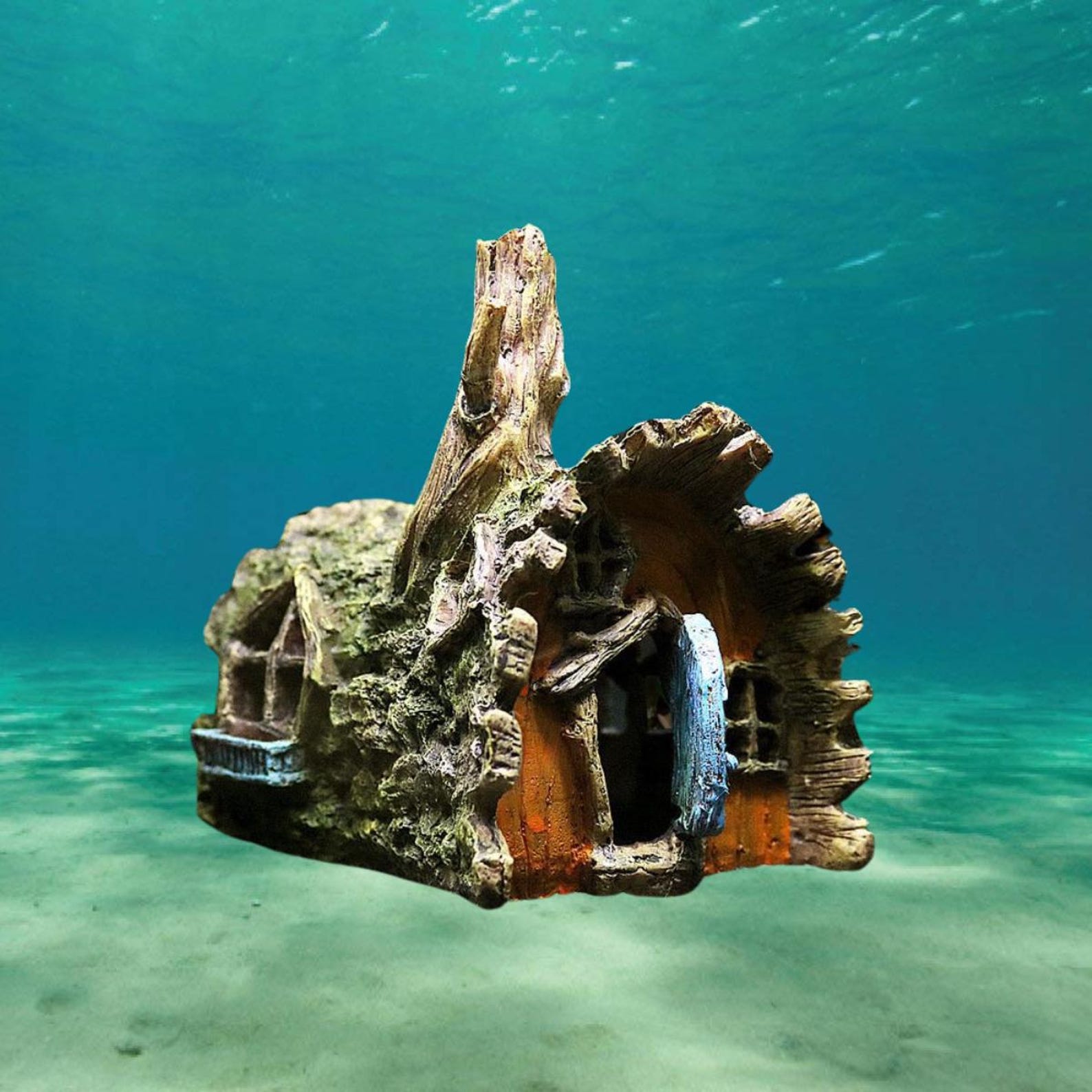 Aquarium Landscape Creative Wooden House Decoration, Aquarium Decor ...