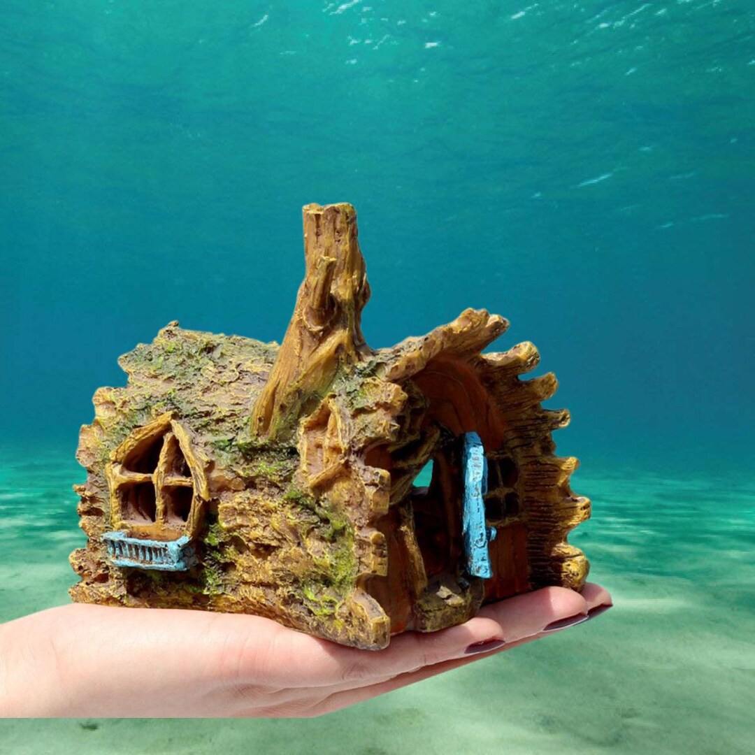 Aquarium Landscape Creative Wooden House Decoration, Aquarium Decor ...