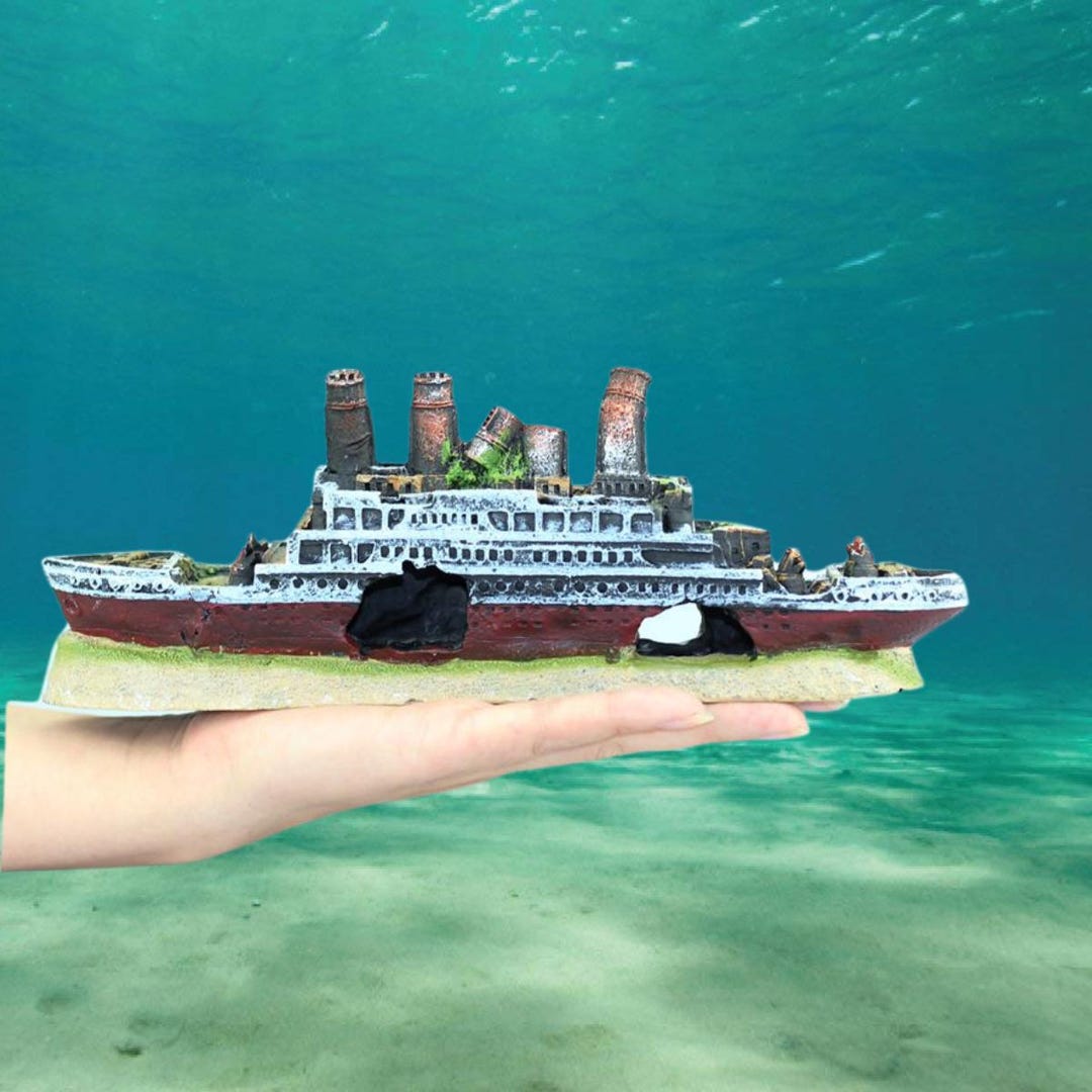 Sunk Ship, Shipwreck, Broken Ship, Warship, Fish Tank Decor, Aquarium ...