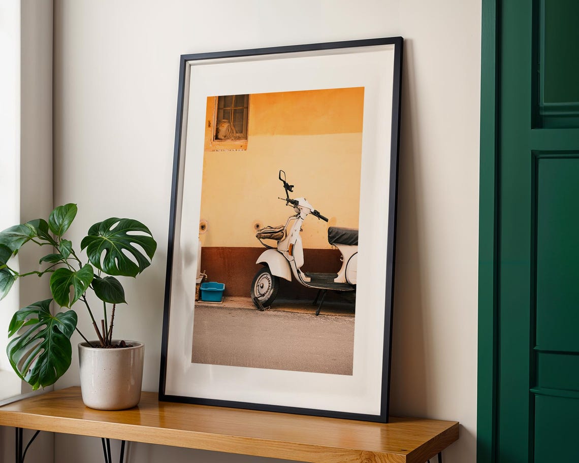 Vintage Vespa Print | Sicily, Italy Print | Original Art Print, Italian ...