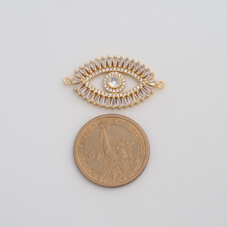 Dainty Evil Eye Connectors,18k Gold Filled Devil Eye Connectors for DIY ...