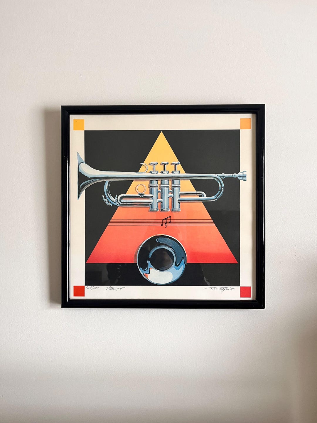 1985 Limited Edition Trumpet Jazz Music Artist Signed 364/1000 Framed ...