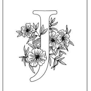 Abc's Floral Coloring Pages - Etsy