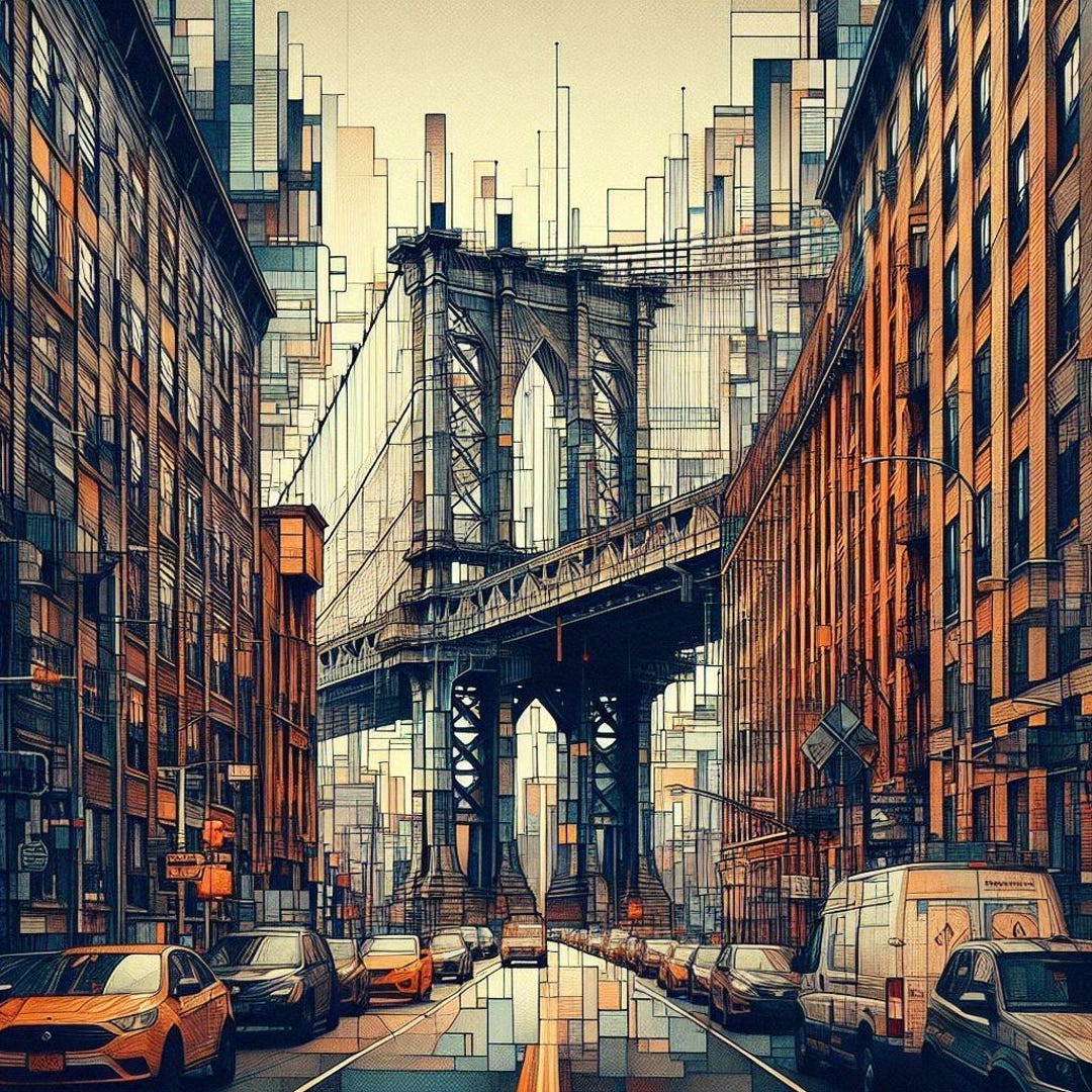 AI Meets NYC: Stunning Brooklyn Bridge Digital Art New York ...