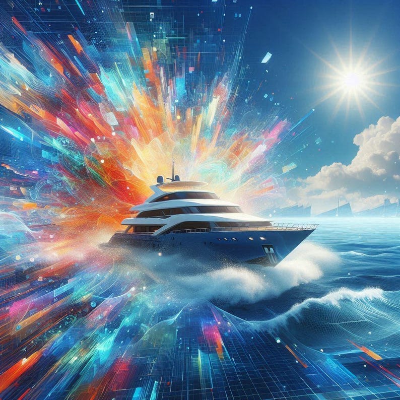 Yacht at Sea. Stunning AI Generated Art With Hyperrealism and ...