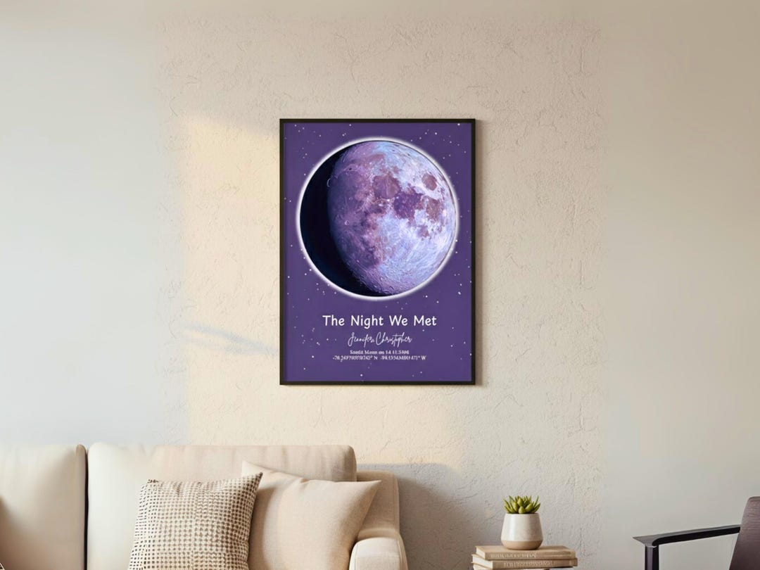 Personalized Moon Print | Lunar Phase Poster | Present for Mom, Dad, or ...