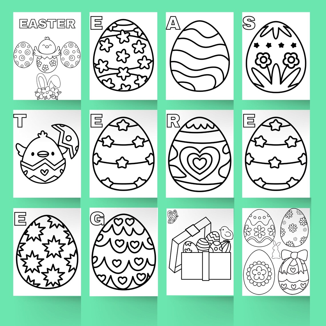 Easter Coloring Pages | Fun Easy Digital Download | Printable Coloring ...