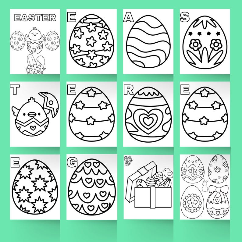Easter Coloring Pages | Fun Easy Digital Download | Printable Coloring ...