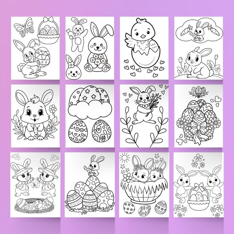 Easter Coloring Pages | Fun Easy Digital Download | Printable Coloring ...