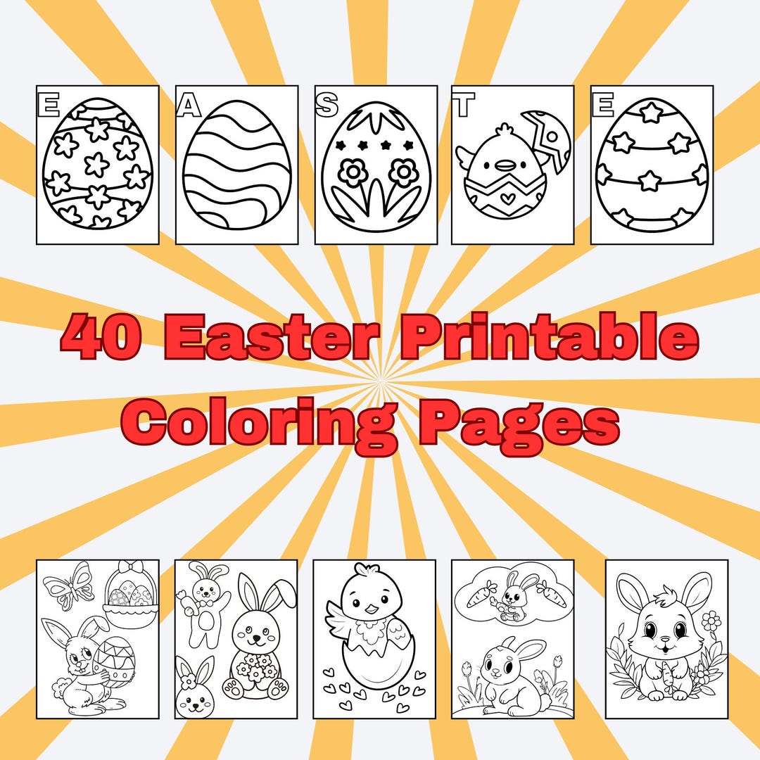 Easter Coloring Pages | Fun Easy Digital Download | Printable Coloring ...