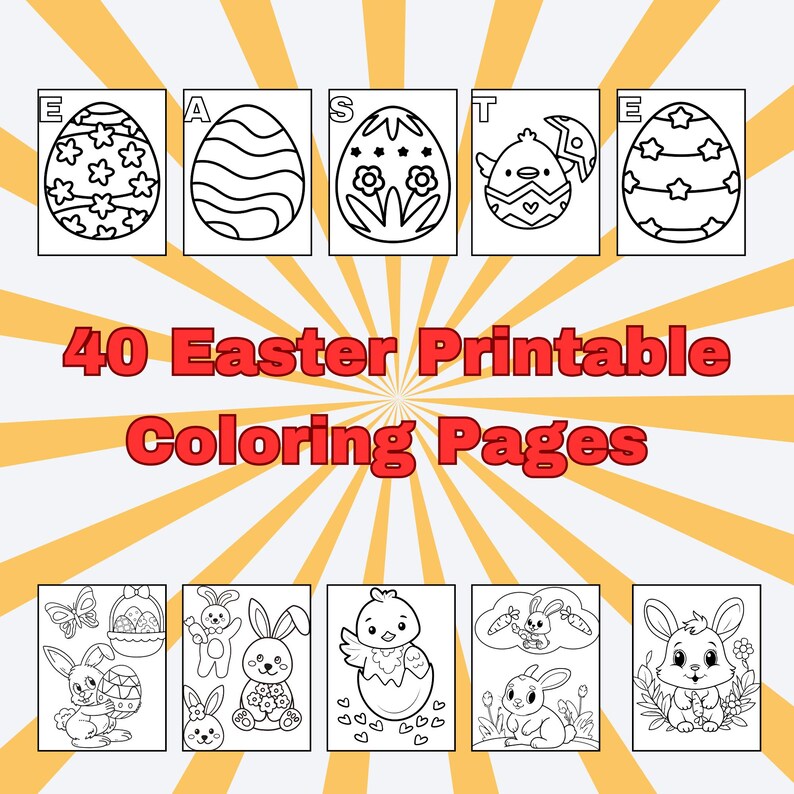 Easter Coloring Pages | Fun Easy Digital Download | Printable Coloring ...