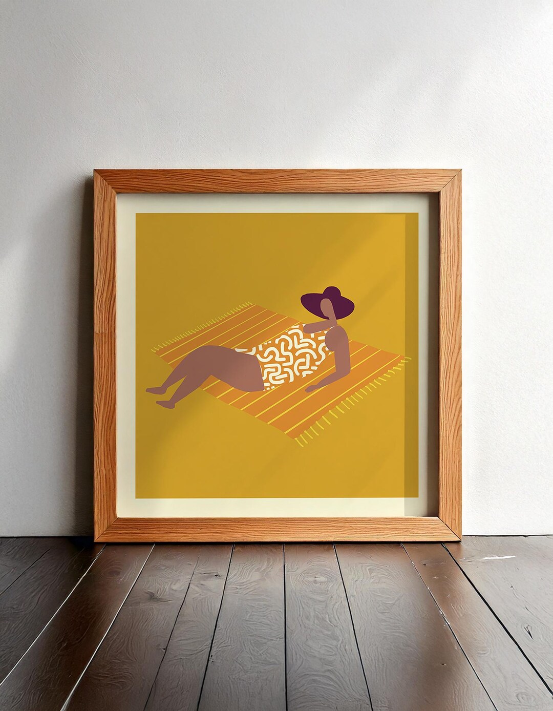 Art Print: Sunbather Lady / Poster / Digital Drawing / Wall Art Print ...