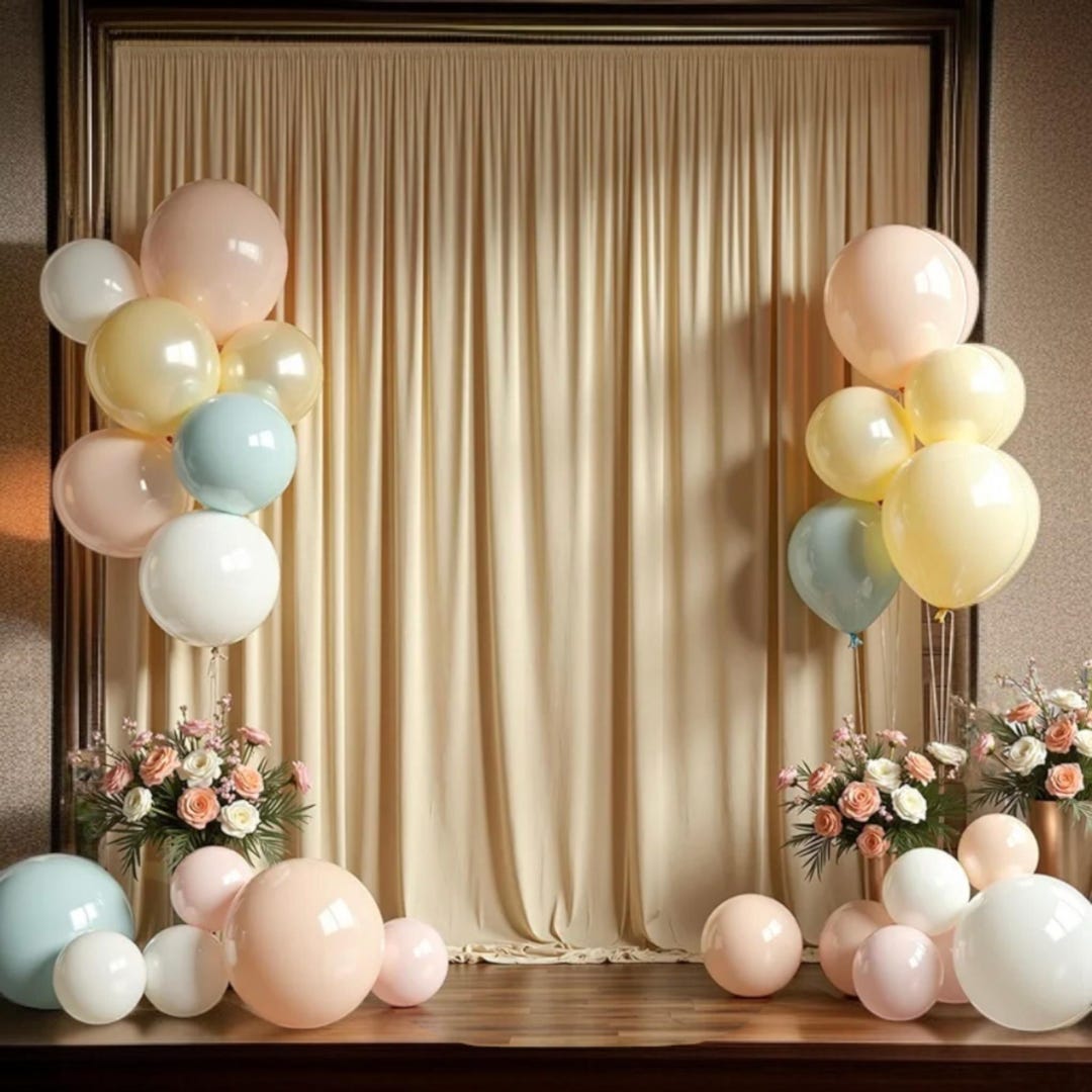Soft Beige 10x10 Backdrop Curtains – Wrinkle-free Fabric Panels for ...