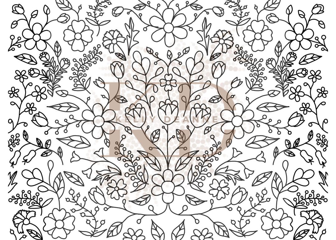 Metis Flower Field Coloring Page - Etsy